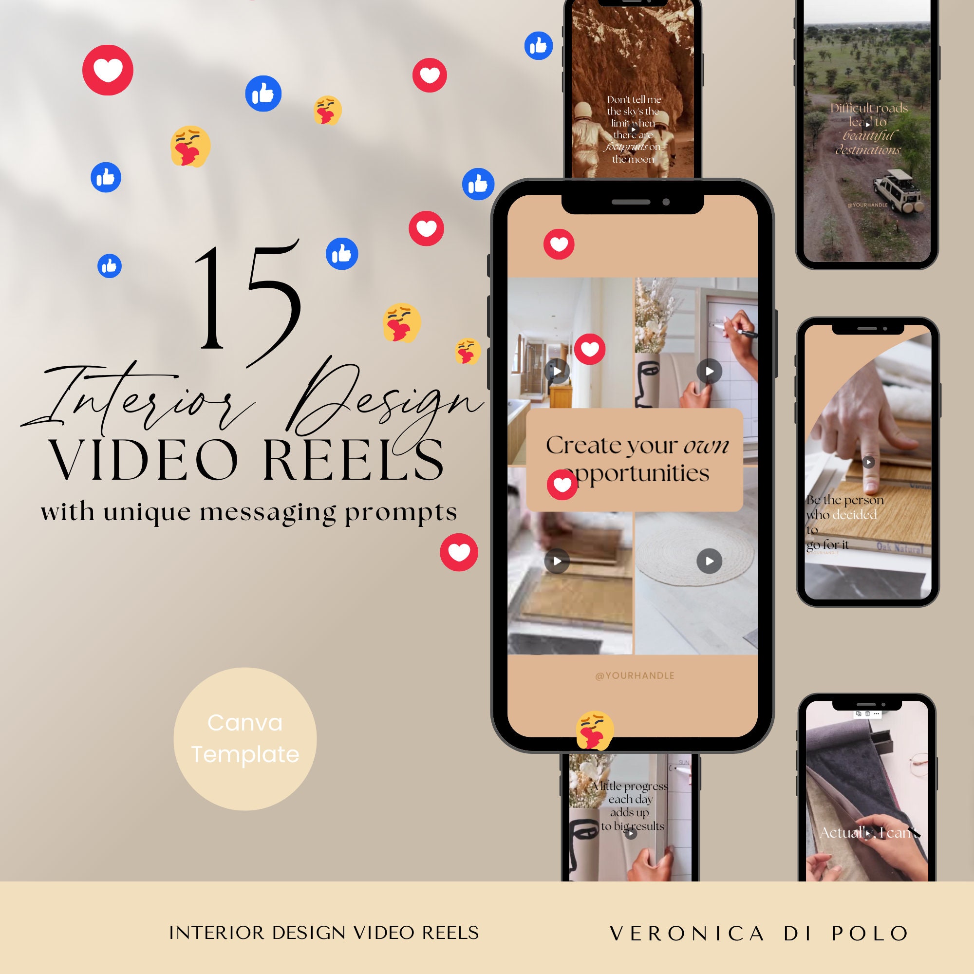 Video Templates for Instagram Reels | Instagram Video Reels Interior ...