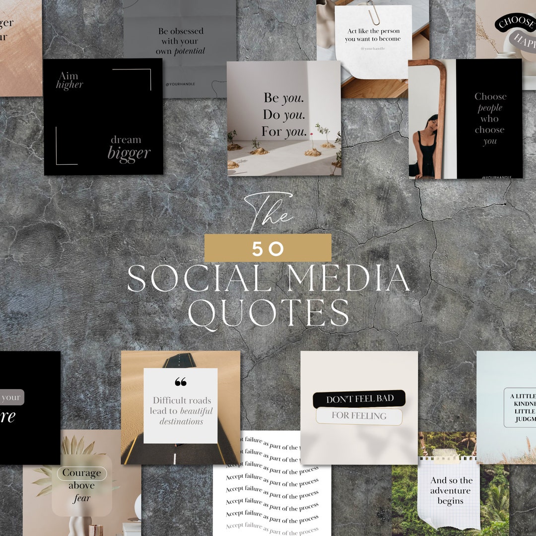 50 Social Media Quotes Pack | Digital Quote Templates | Social Media ...