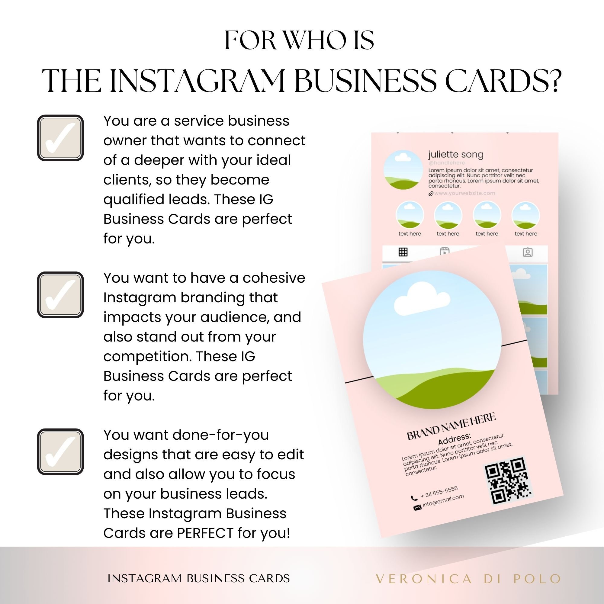Qr Code Instagram Card | Business Card With Instagram QR Code ...