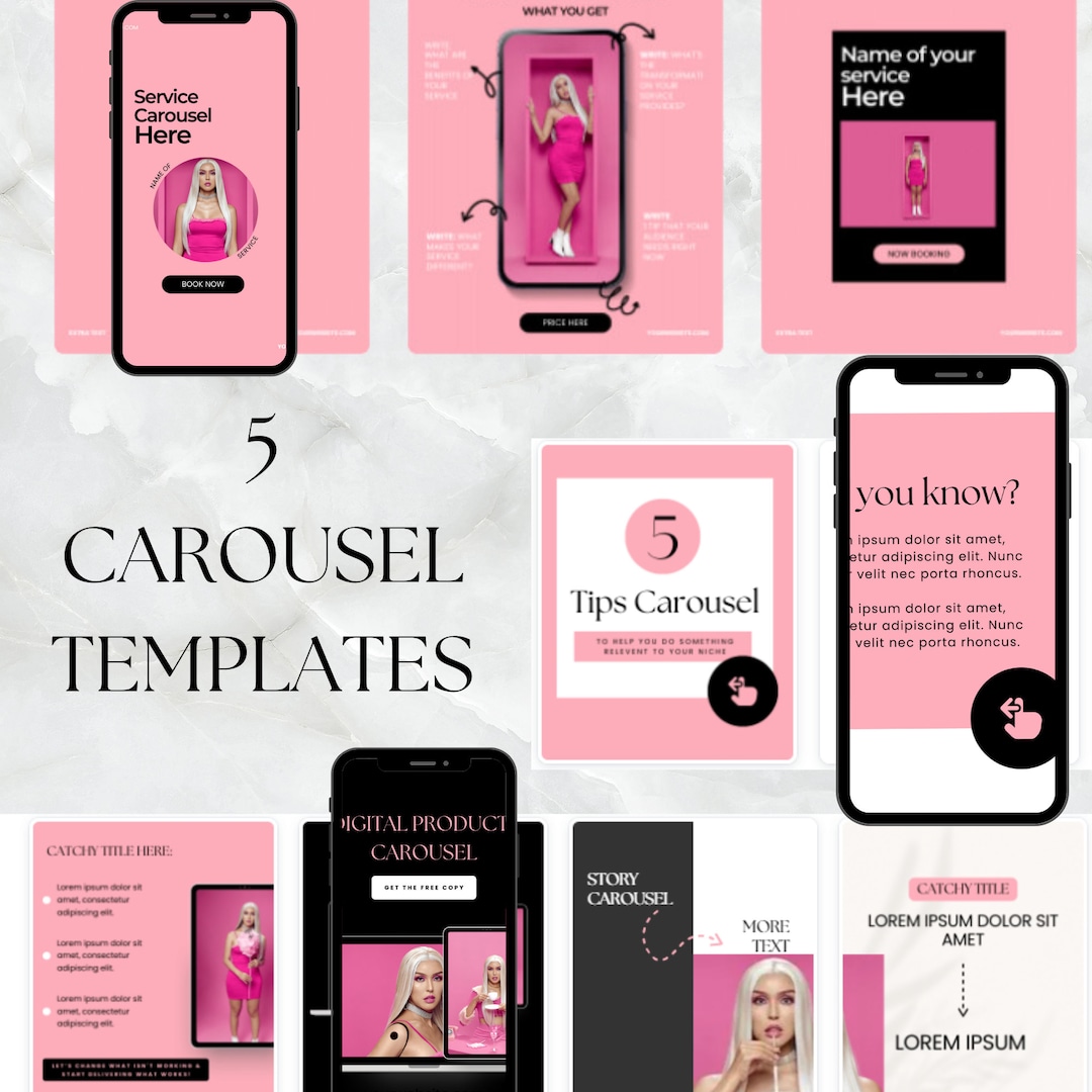 5 Editable Instagram Carousel | Carousel Posts | Seamless Carousel ...