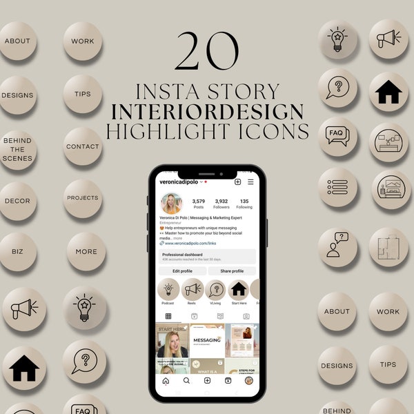 Interior Design Instagram Icons Canva - Etsy
