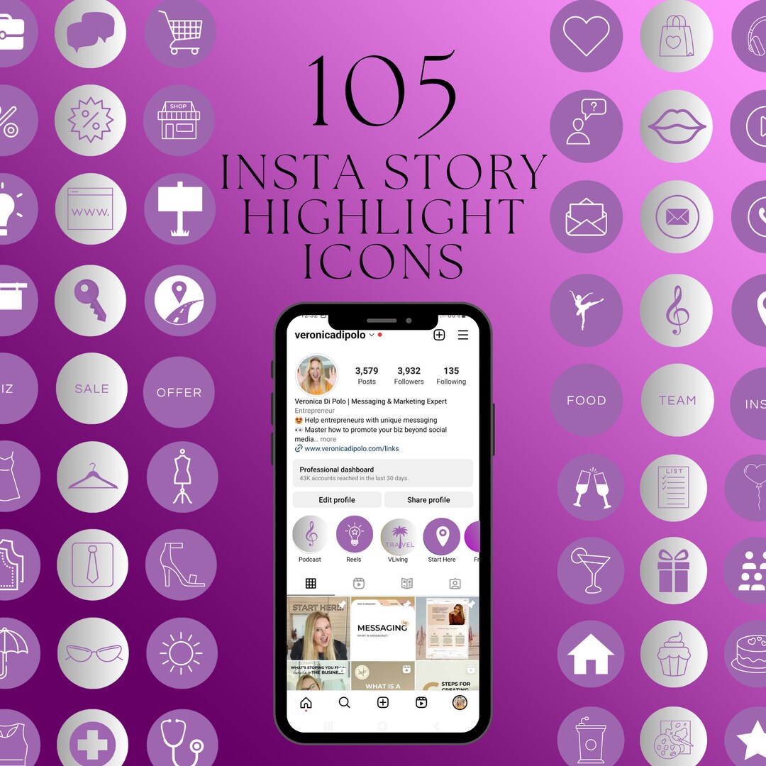 105 IG Story Highlight Covers Pack | Minimalist Text Icons | IG ...