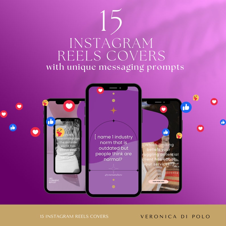 Reels Covers Aesthetic | 15 Reel Cover Template Editable in CANVA ...