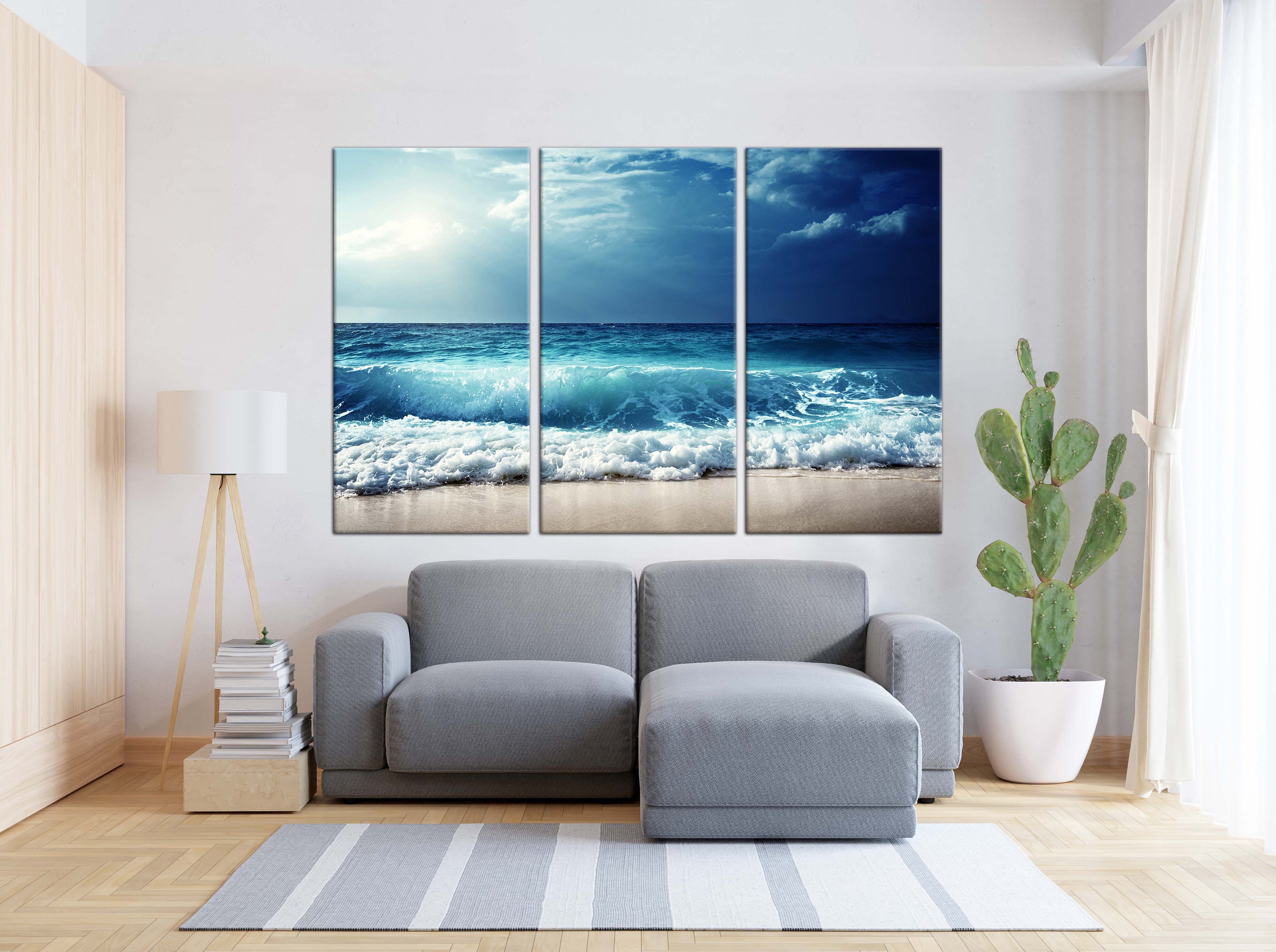 Ocean Wall Art,big Ocean Canvas,blue Ocean Art,ocean Sea Canvas,beach ...