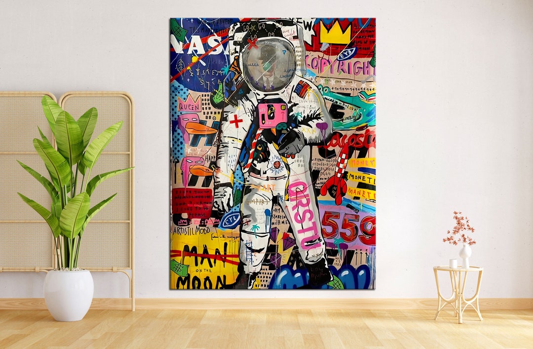 Graffiti Astronaut Wall Art,space Wall Art,space Astronaut Art,street ...