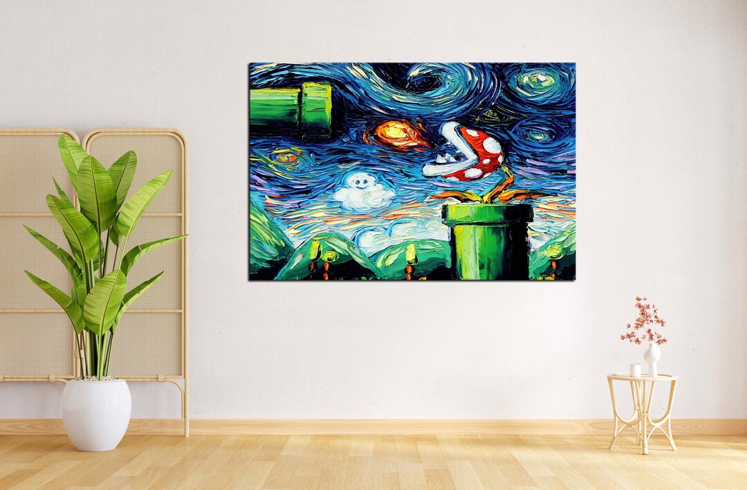Mario World Gogh Poster Van Gogh Artworks Mario World - Etsy