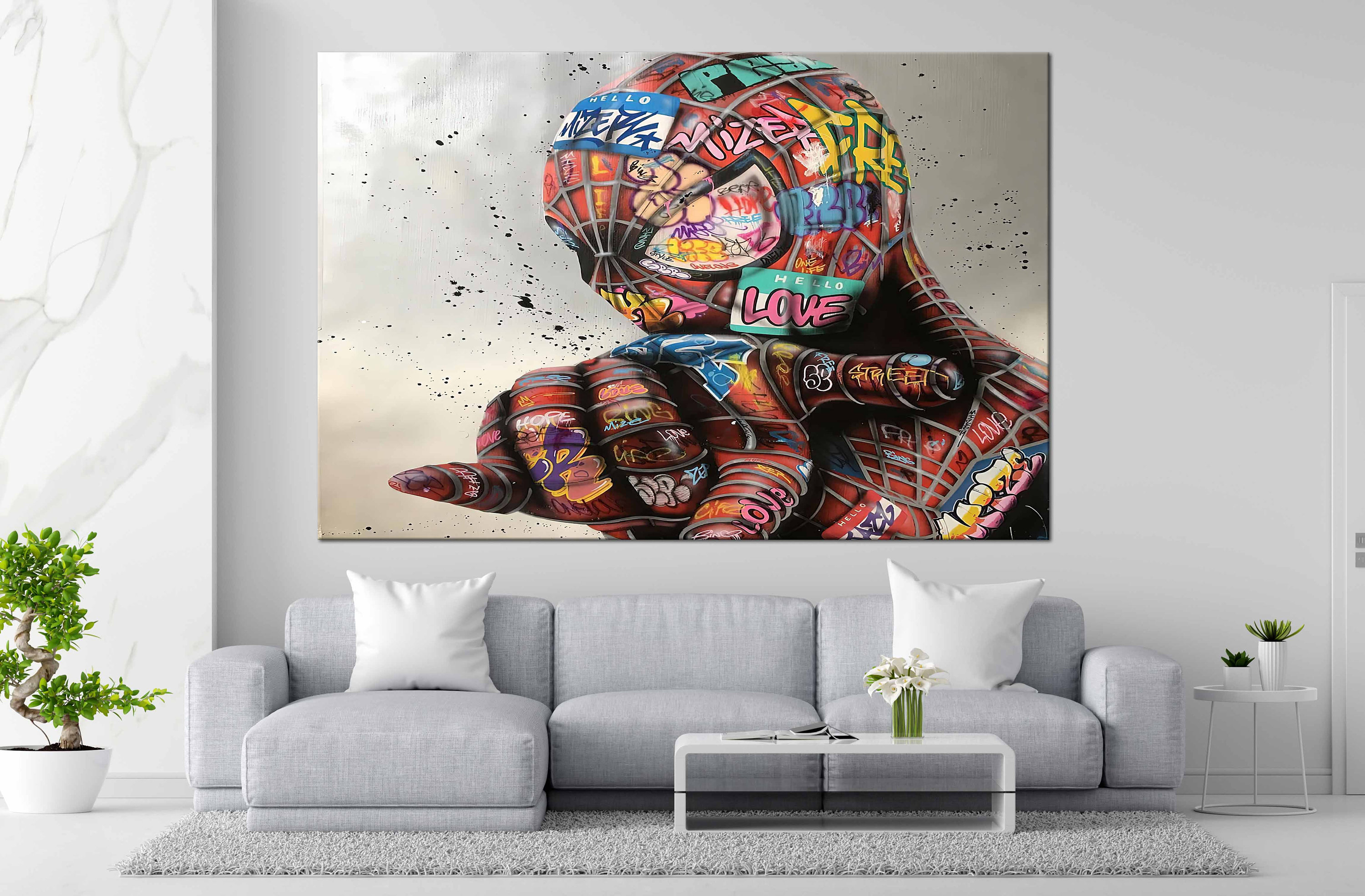 Spiderman Graffiti Canvas,marvel,graffiti Spiderman ,spiderman Wall Art ...