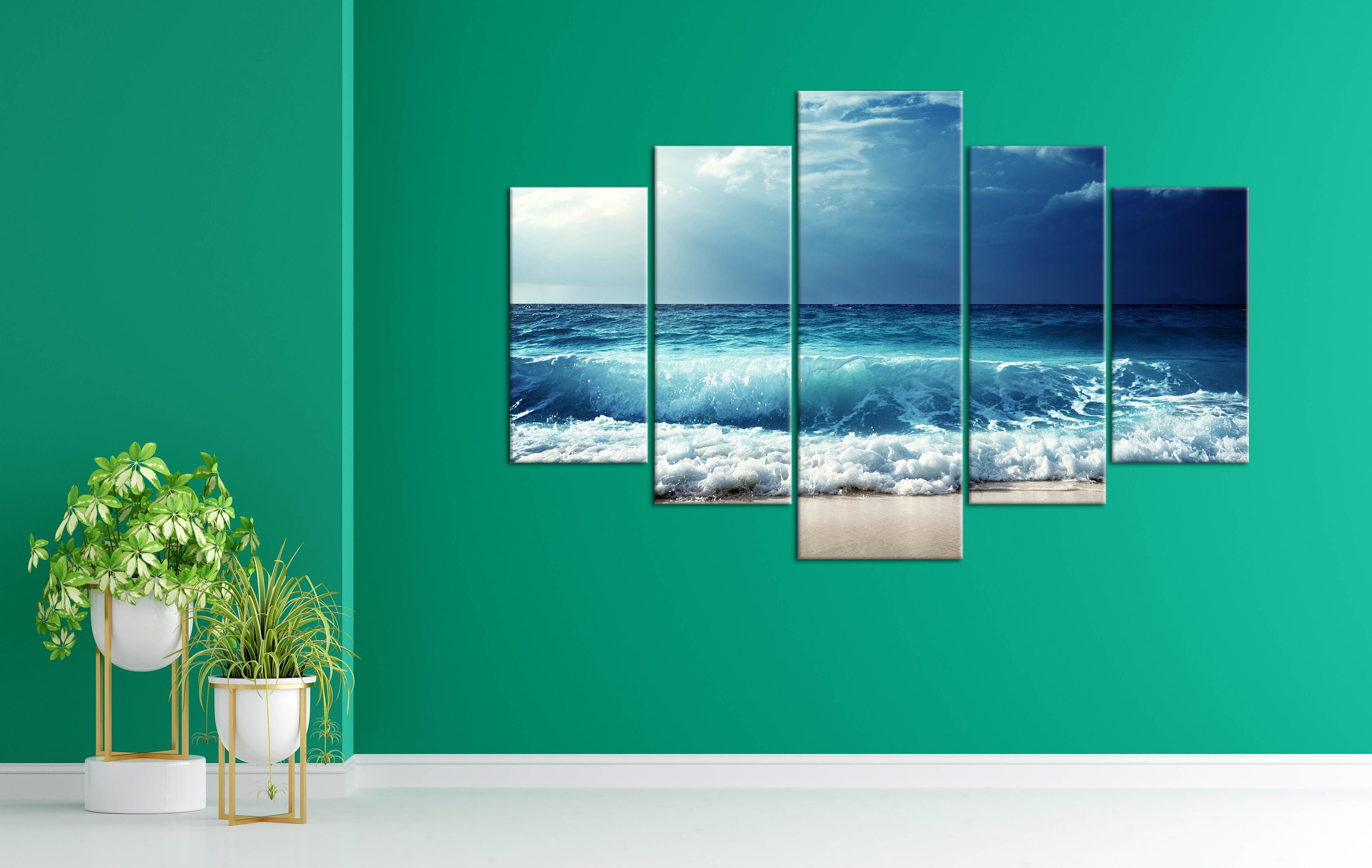 Ocean Wall Art,big Ocean Canvas,blue Ocean Art,ocean Sea Canvas,beach ...