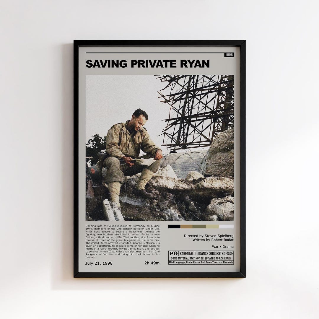 Saving Private Ryan Movie Poster Printable Poster Film Poster Digital ...