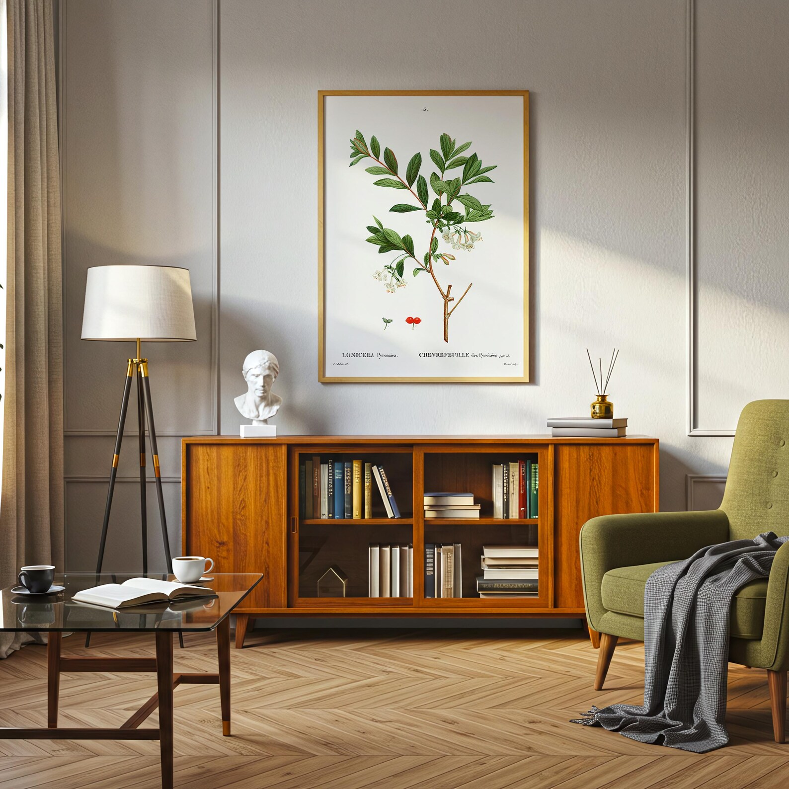 Lonicera Pyrenaica Botanical Print – Vintage Honeysuckle Flower ...