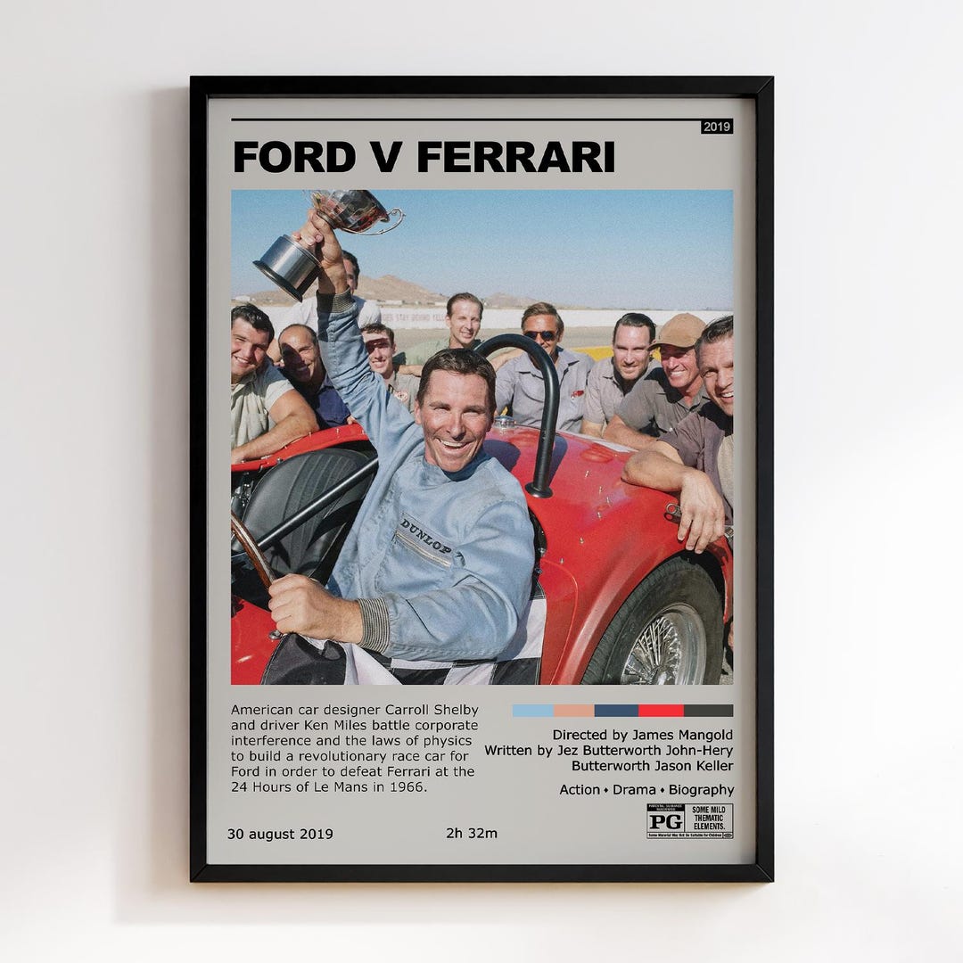 Ford V Ferrari Movie Poster Modern Download Print Film Poster Digital ...