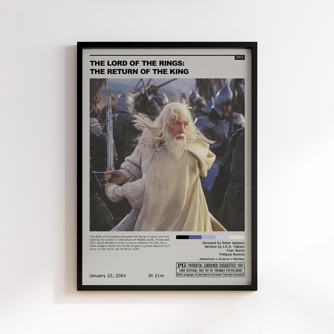 The Lord of the Rings the Return of the King Movie Poster Printable ...
