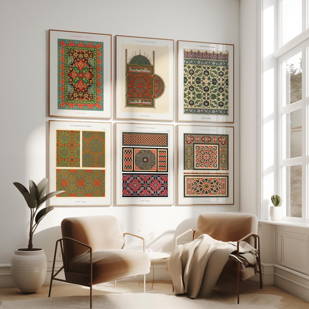 Set of 6 La Decoration Arabe | Download Print, Arabic Pattern, Vintage ...