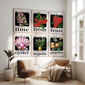 Set of 6 Modern Fruit Poster, Motivator Print, Modern Art, Printable ...
