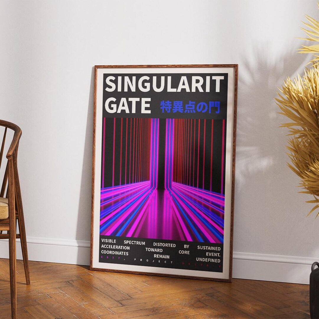 Singularity Gate – Neon Sci-fi Portal Poster, 1977 Retro Futuristic ...