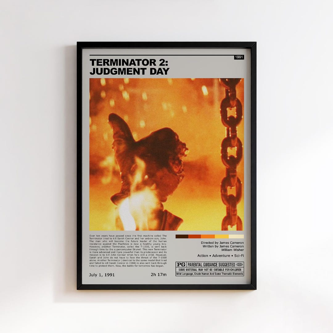 Terminator 2 Judgment Day Movie Poster Printable Poster Film Poster ...