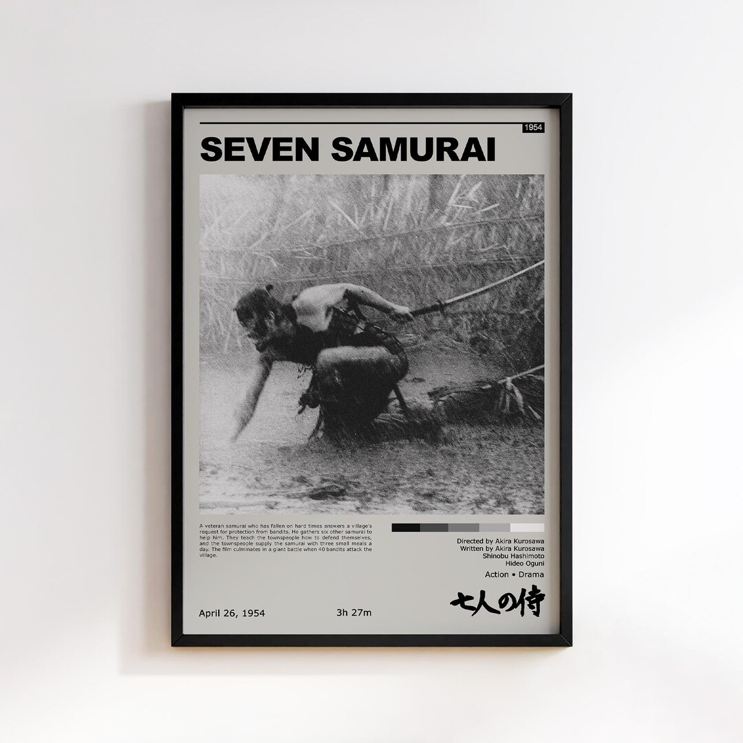 Seven Samurai Movie Poster Printable Poster Film Poster Digital Art ...