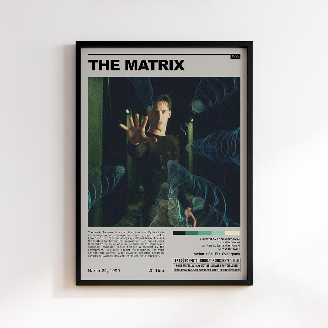 The Matrix Movie Poster Printable Poster Film Poster Digital Art Wall ...