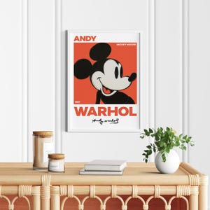 Andy Warhol Mickey Mouse Download Print, Vintage Colorful Poster, Retro ...