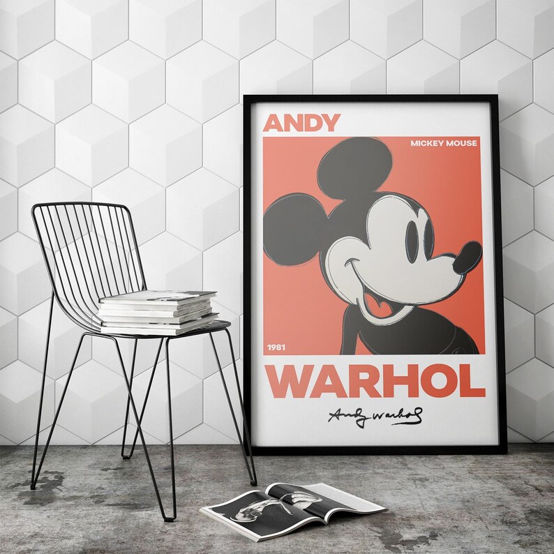 Andy Warhol Mickey Mouse Download Print, Vintage Colorful Poster, Retro ...