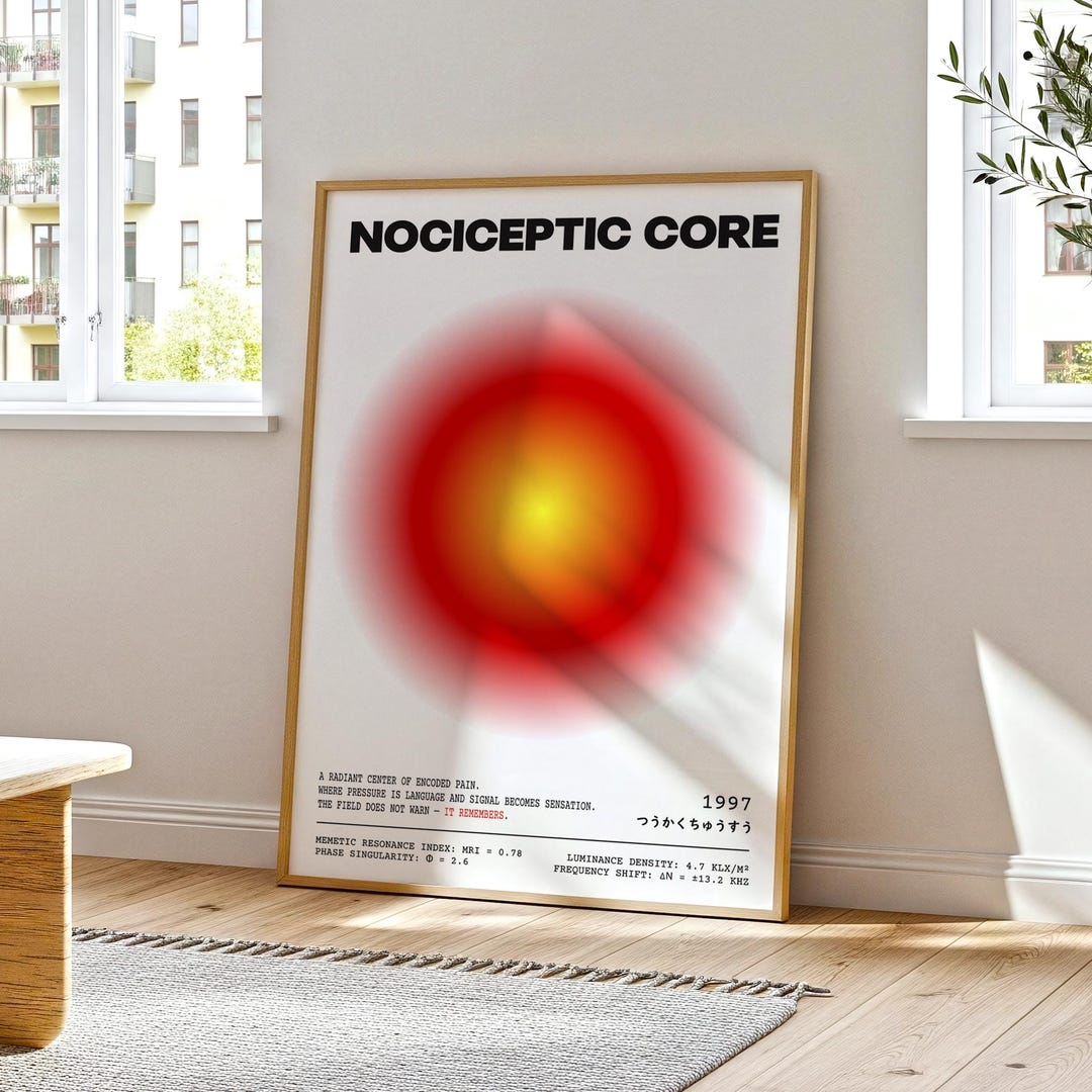 Nociceptive Core Poster – Abstract Pain Signal Art, Sensory Data ...