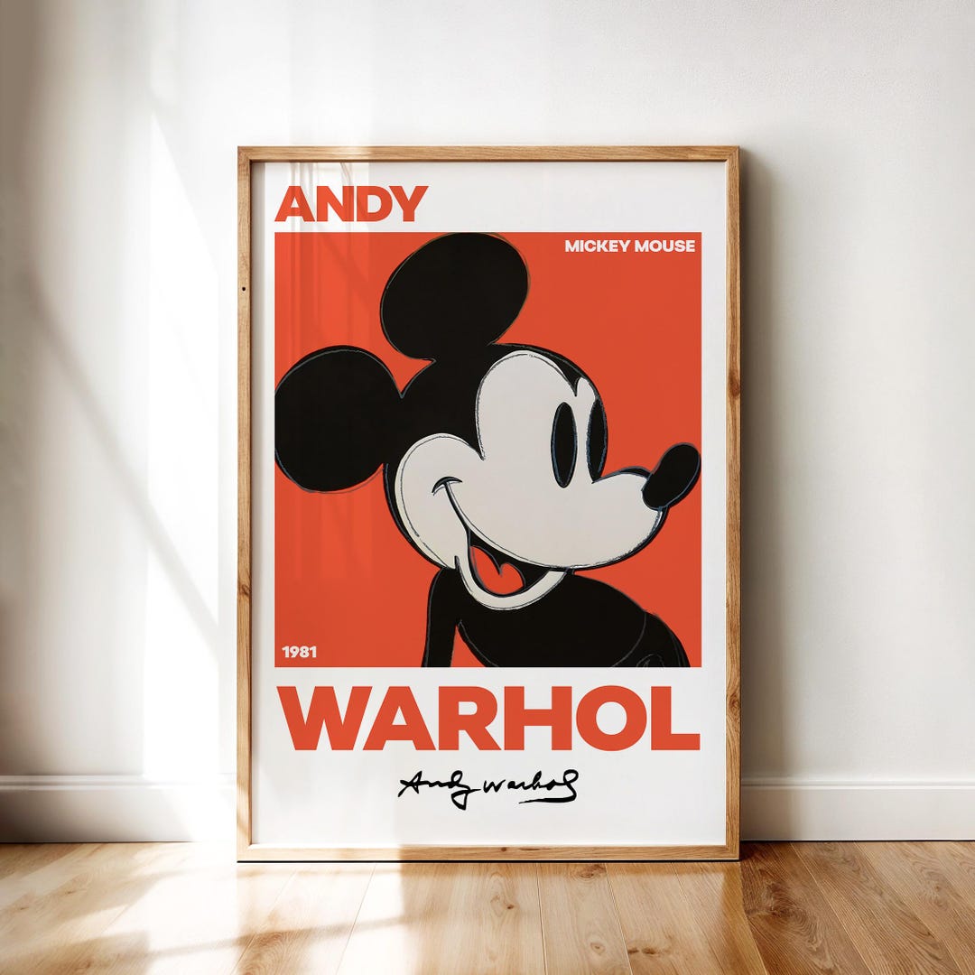 Andy Warhol | Mickey Mouse Download Print, Vintage Colorful Poster ...