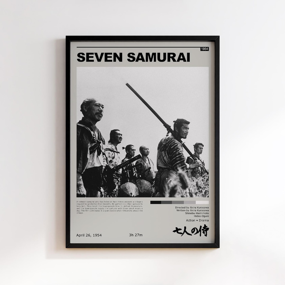 Seven Samurai Movie Poster Printable Poster Film Poster Digital Art ...