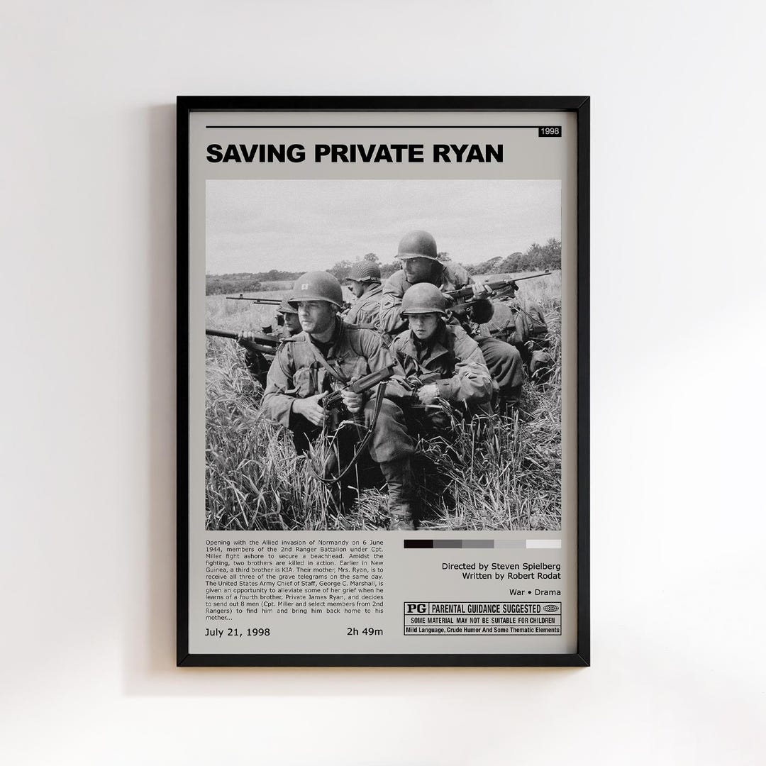 Saving Private Ryan Movie Poster Printable Poster Film Poster Digital ...