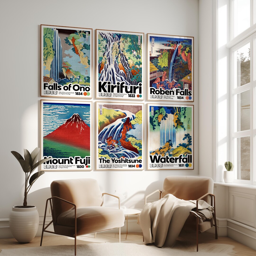 Set of 6 by Katsushika Hokusai Poster, Original Japanese Print, Modern ...