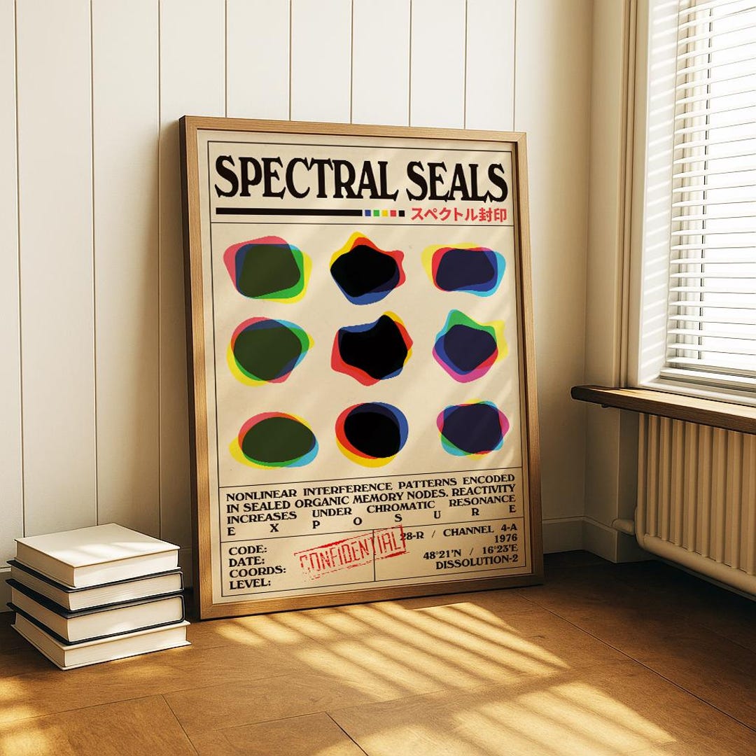Spectral Seals Poster – Sci-fi Abstract Wall Art, Retro Futuristic ...