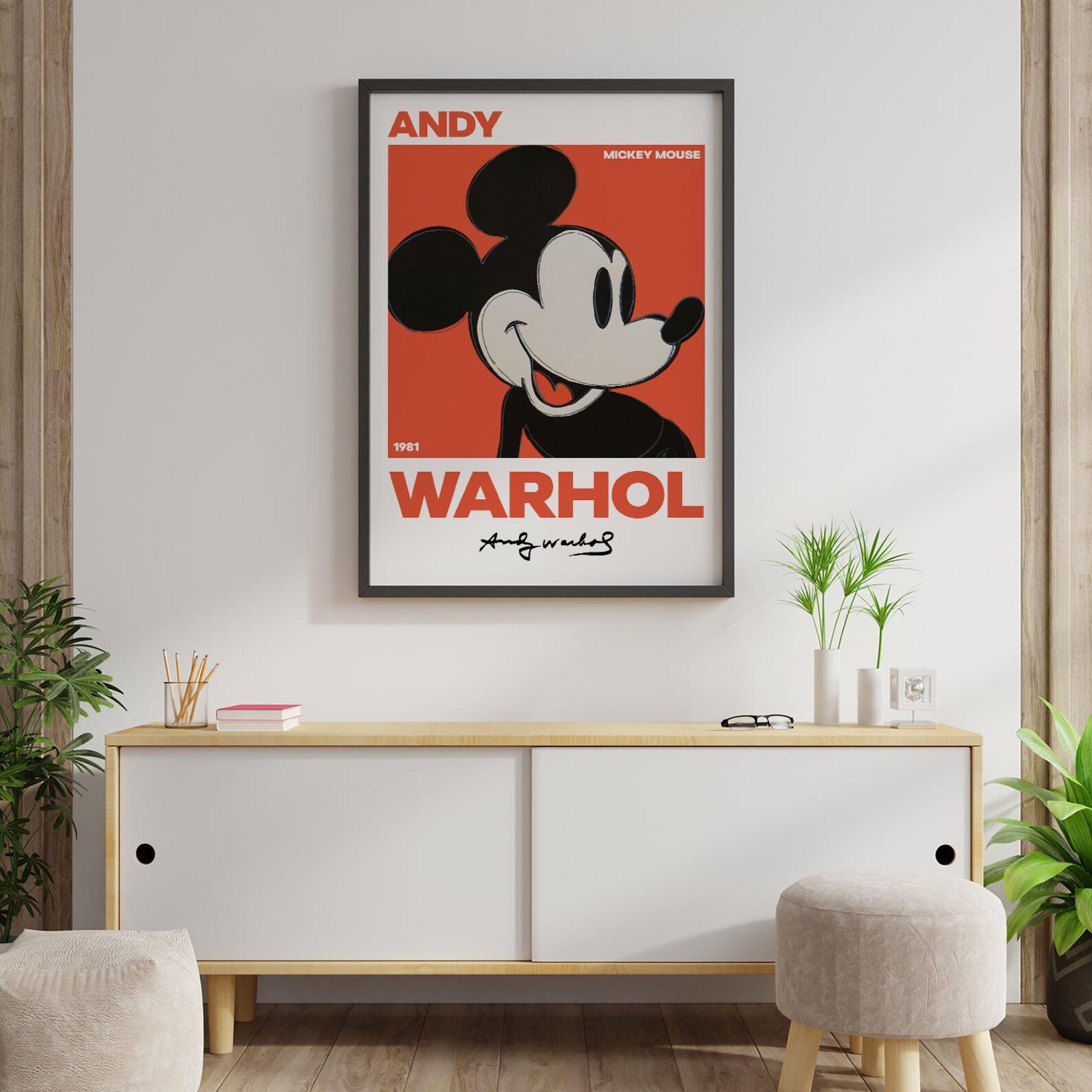 Andy Warhol Mickey Mouse Download Print, Vintage Colorful Poster, Retro ...