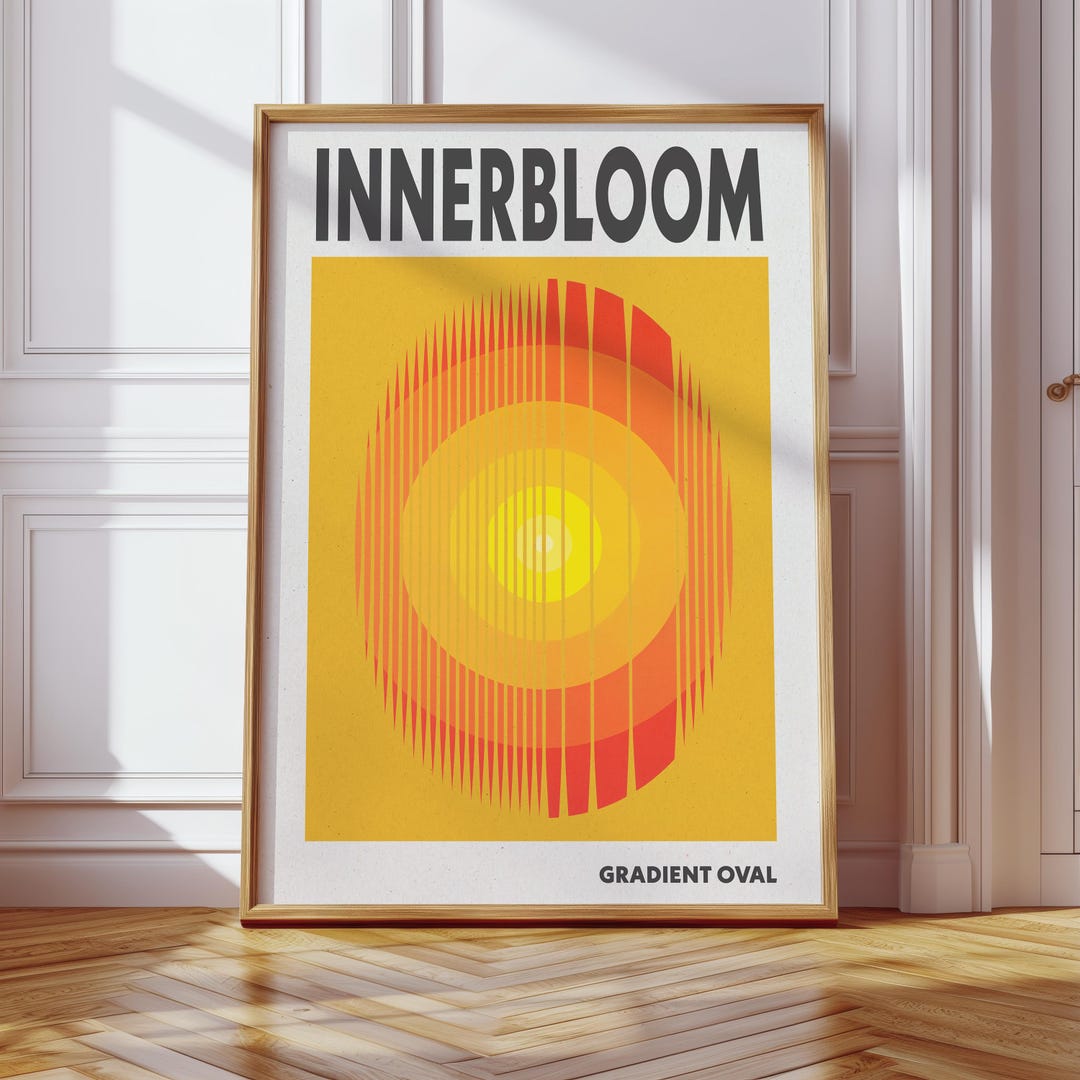 Innerbloom Gradient Oval Poster, Modern Print, Creative Art, Printable ...
