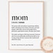 Mom Mum Mama Dictionary Definition, Mothers Day Personalised Gift ...