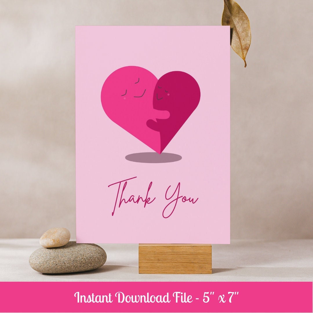 Thank You Card | Thanks | Printable Card | Instant Download | for Her ...