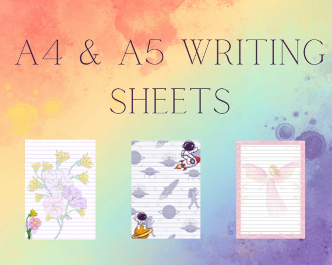 A4 & A5 Writing Sheets - Etsy