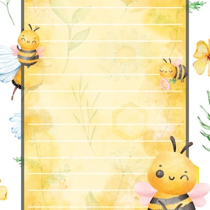 Honeybee Printable Writing Sheets - Etsy