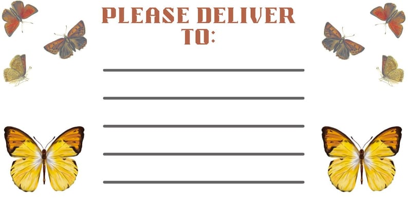 Please Deliver to Mailing Labels Butterflies - Etsy
