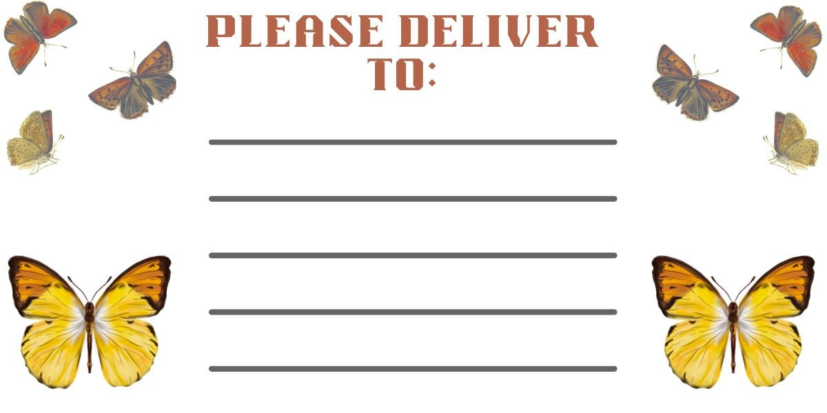 Please Deliver to Mailing Labels Butterflies - Etsy