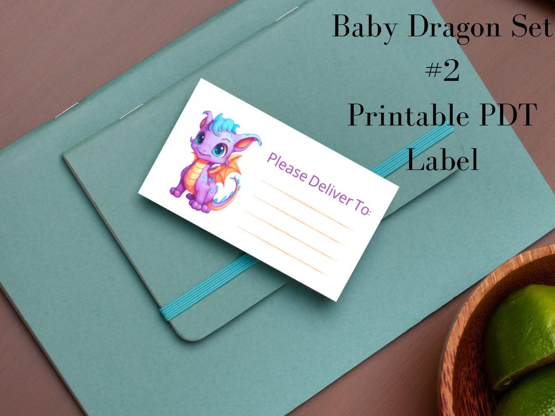 Printable Baby Dragon PDT Labels Set 2 Cute Fantasy-themed Shipping 1 ...