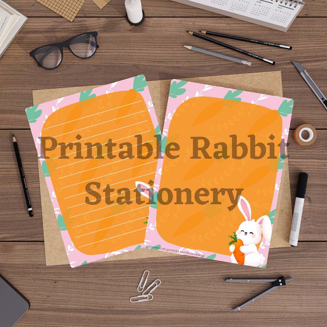 Printable Rabbit Stationery | Cute Bunny Letter Writing Paper | A4, A5 ...