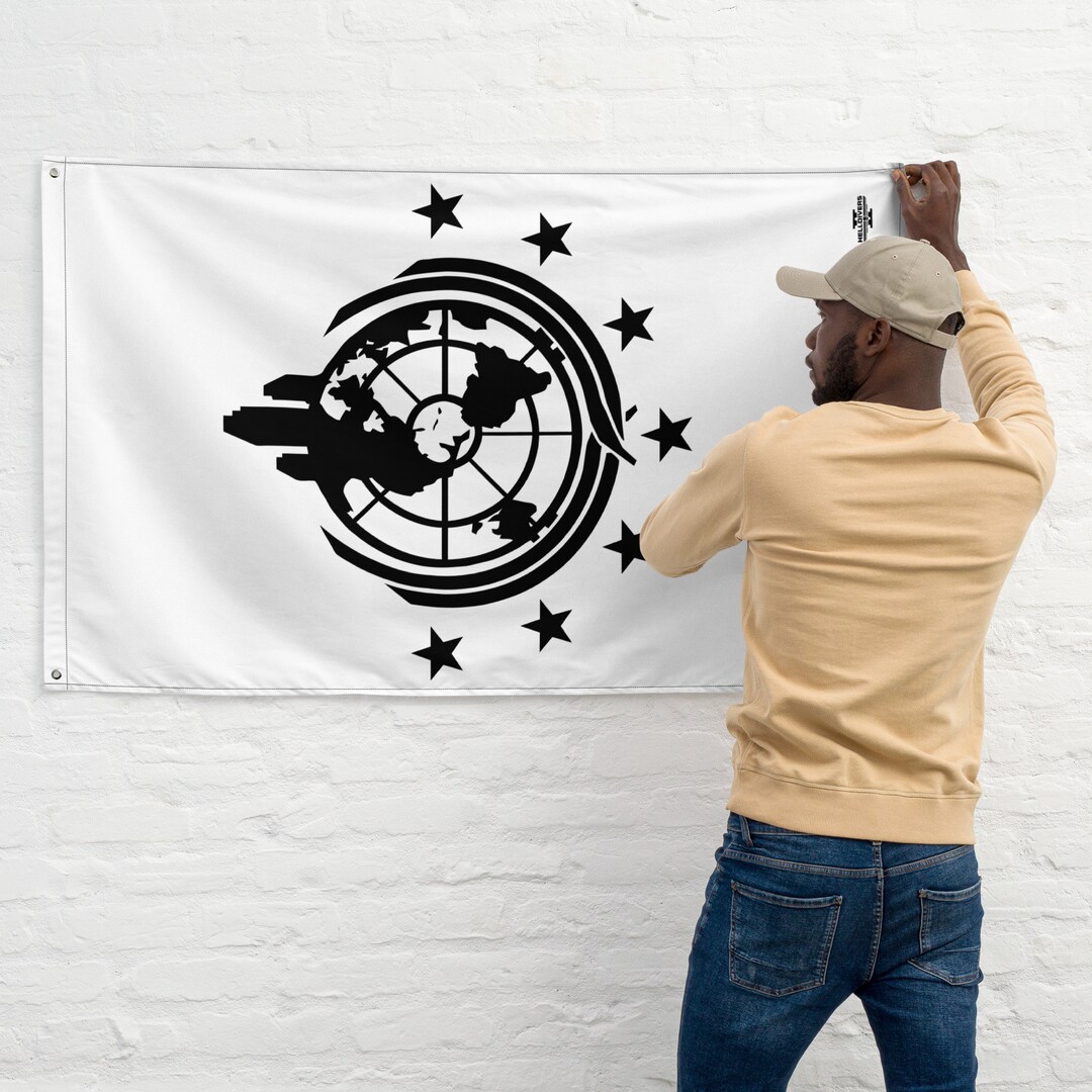 Super Earth Logo Flag to Be Hung Vertical - Etsy