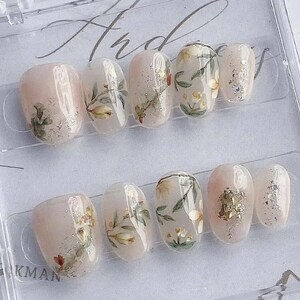 Hand-painted Tree Branches Press on Nails|spring Reusable Nails|starry ...