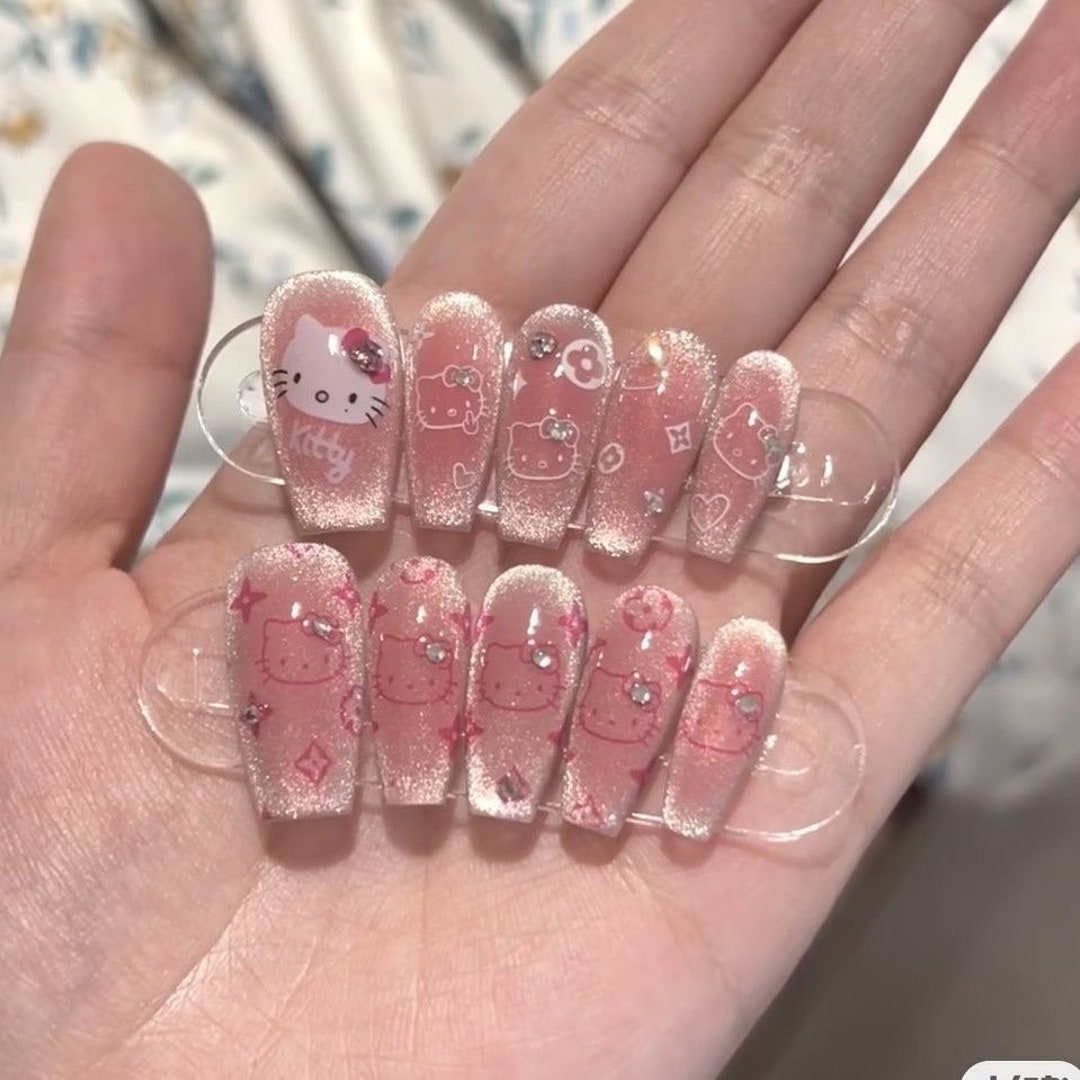 Hello Kitty Acrylic Nail Designs