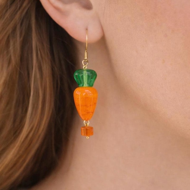 Carrot Earrings Glass - Etsy