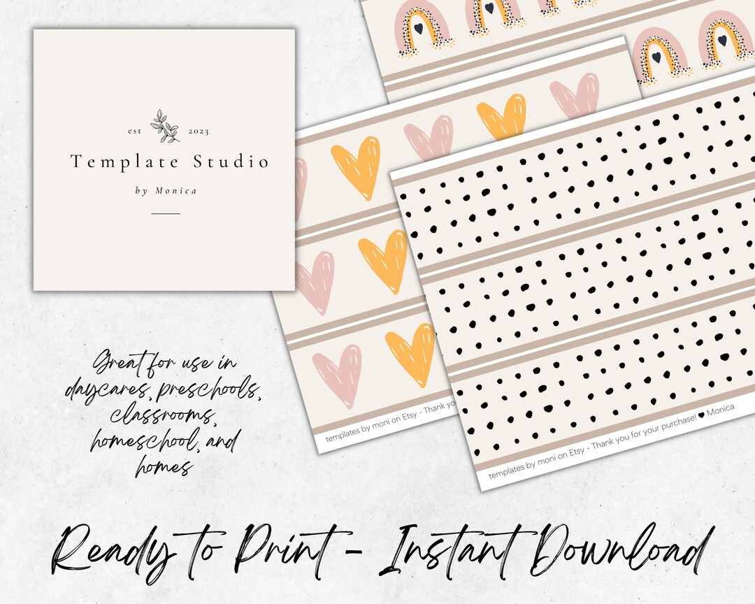 Neutrals Classroom Decor Borders Pack Bulletin Borders - Etsy