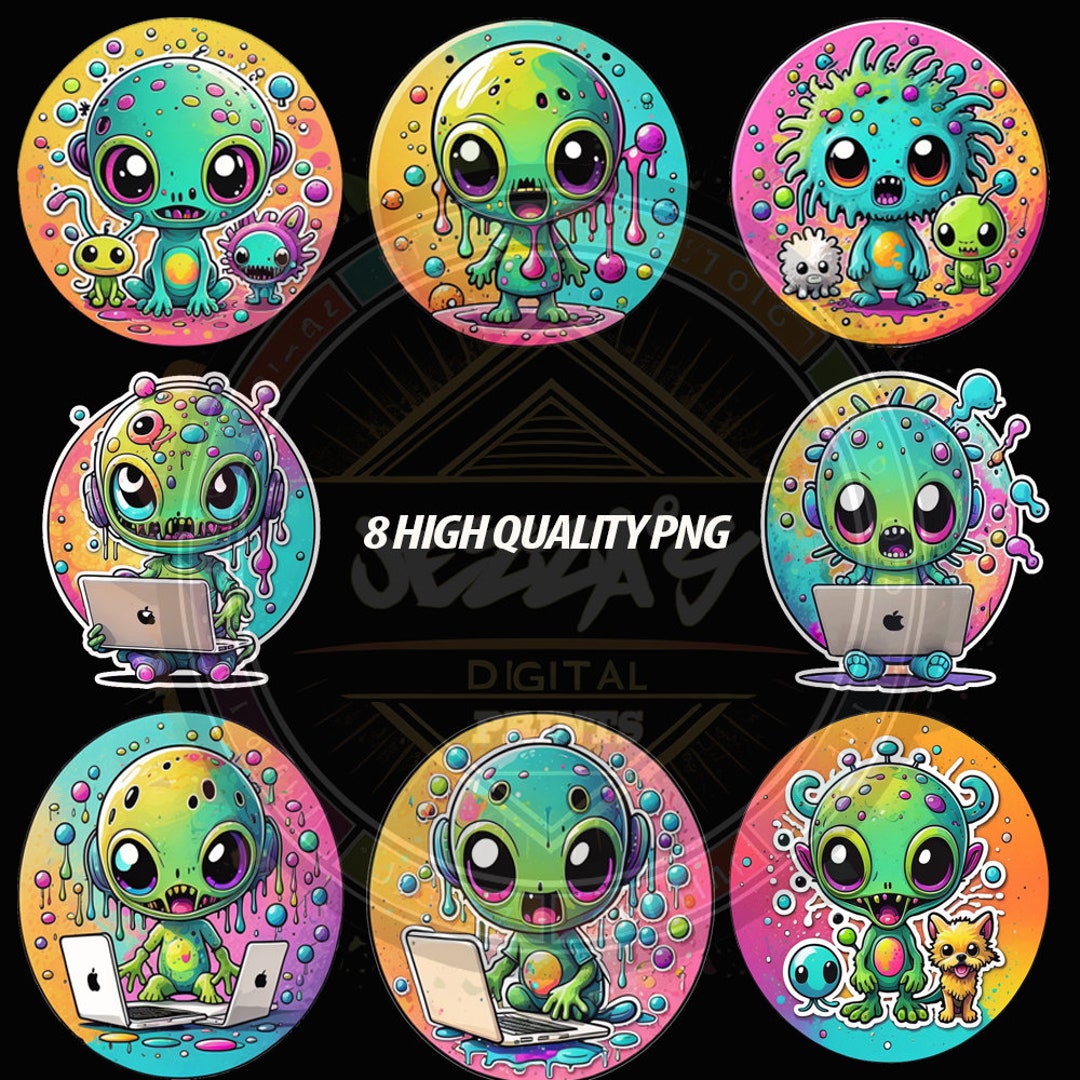 Alien Character Sticker Png SVG Cricut Decor Home Digital - Etsy España