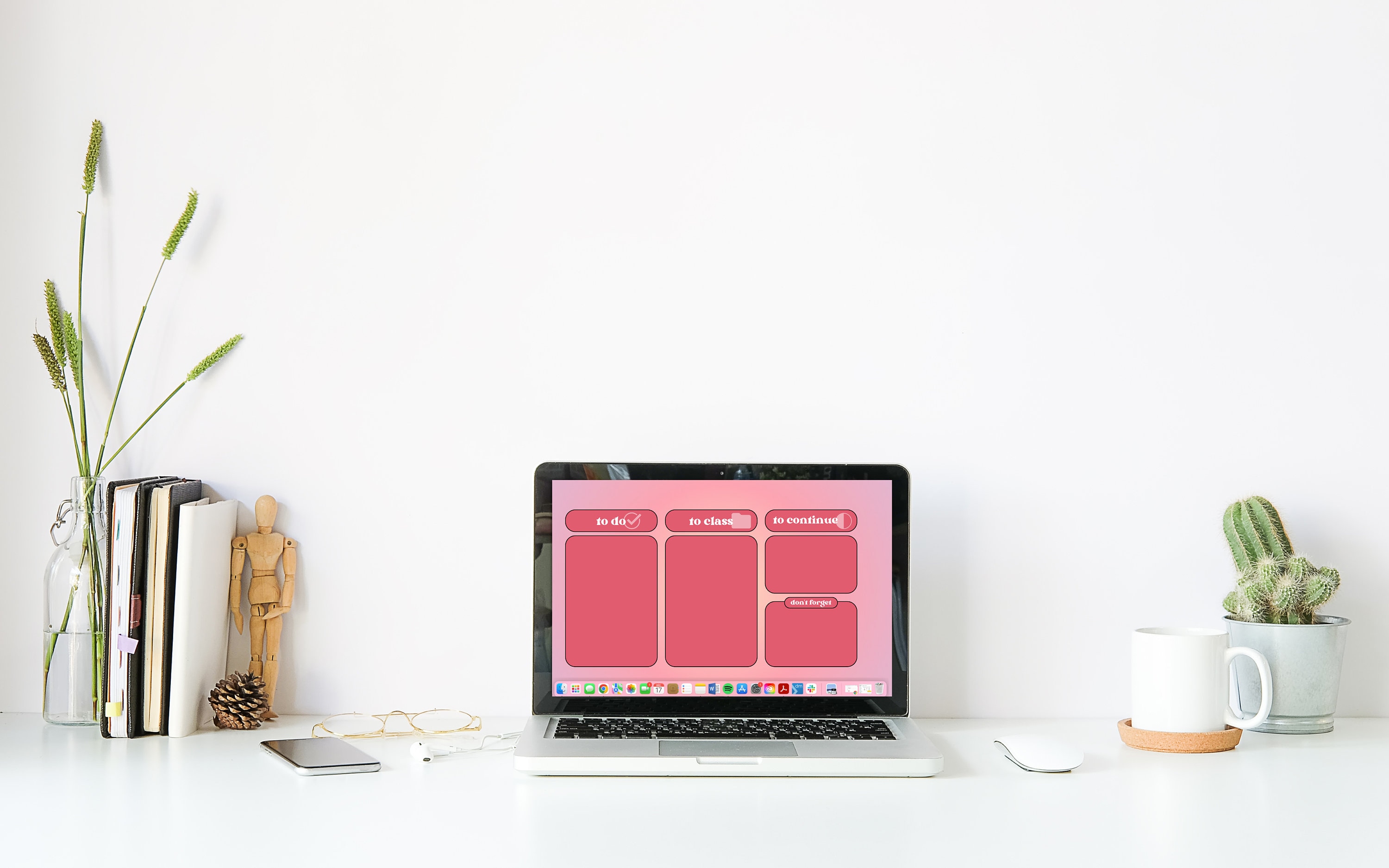 Gradient Desktop Organizer Desktop Wallpaper Planner Perfect for Study ...