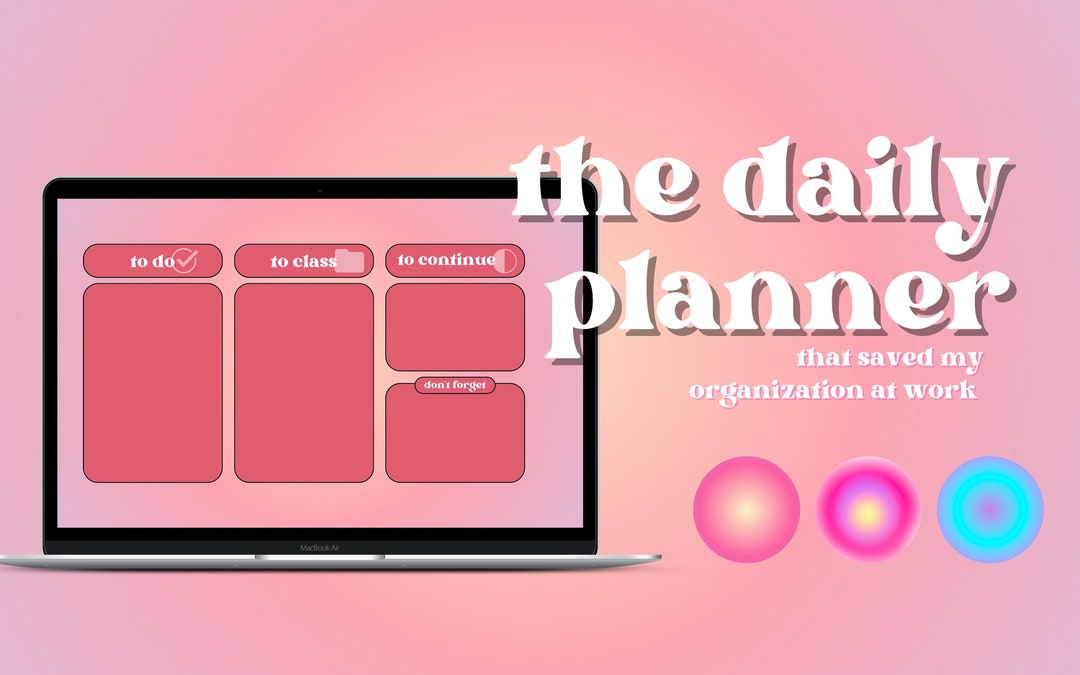 Gradient Desktop Organizer Desktop Wallpaper Planner Perfect for Study ...