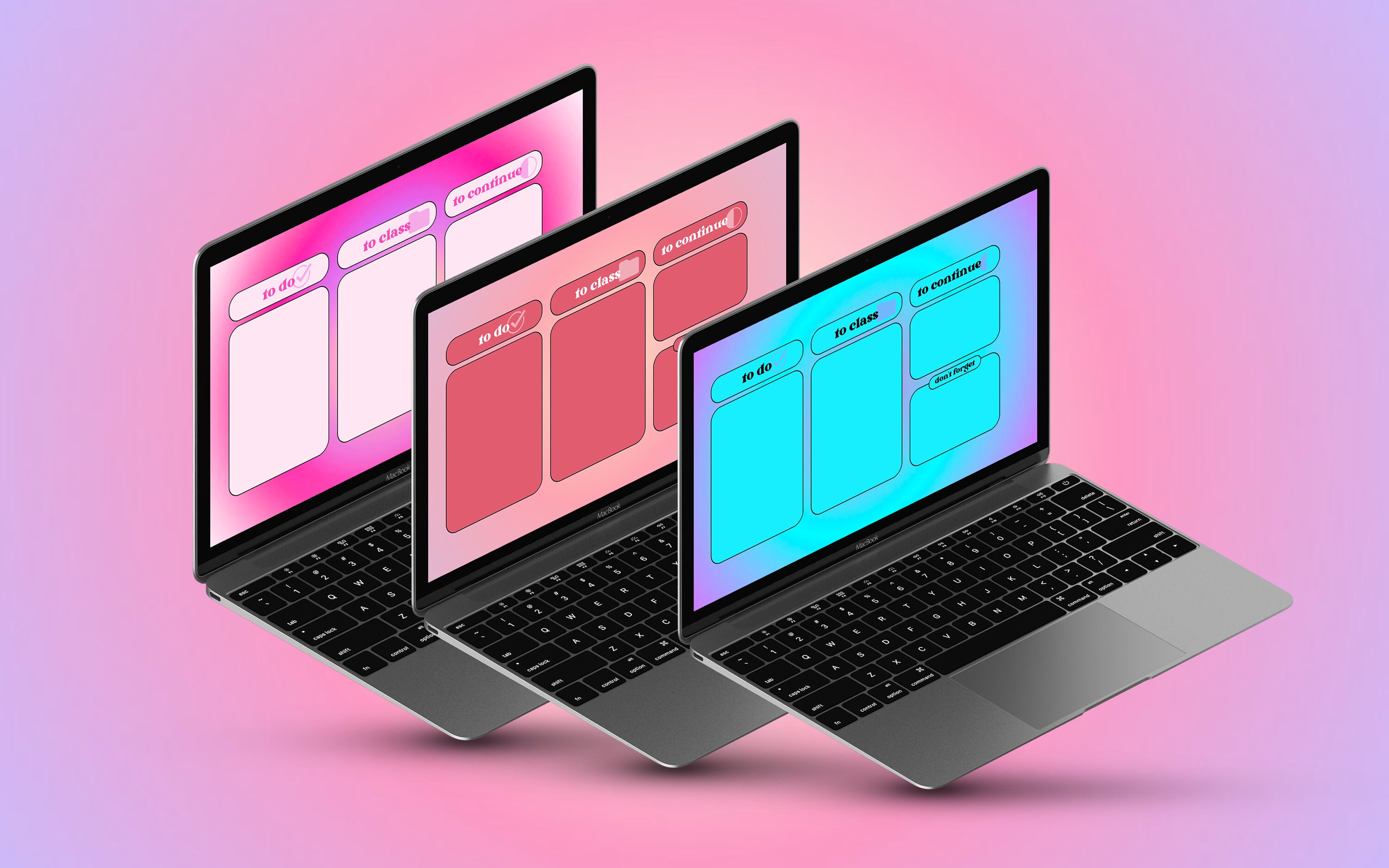 Gradient Desktop Organizer Desktop Wallpaper Planner Perfect for Study ...