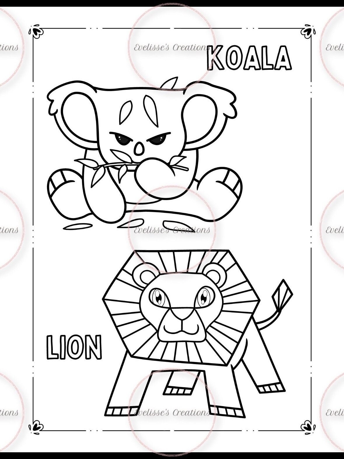 Wildlife Coloring 10 Pgs Various Animals (zebra, Chameleon, Alligator ...